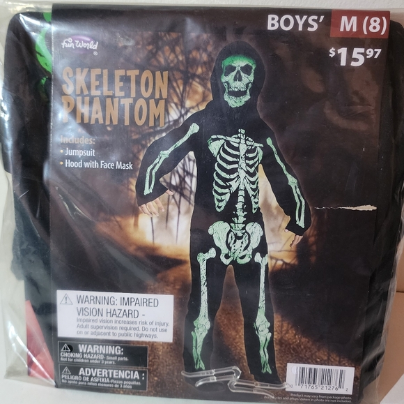 Fun World | Costumes | Boys M8 Skeleton Phantom Halloween Scary Costume ...